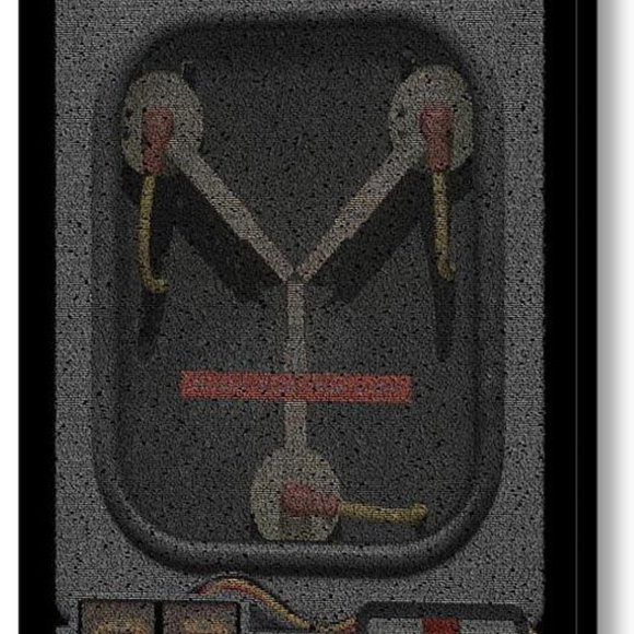 Art | Flux Capacitor Back To The Future Script Mosaic Framed Limited ...